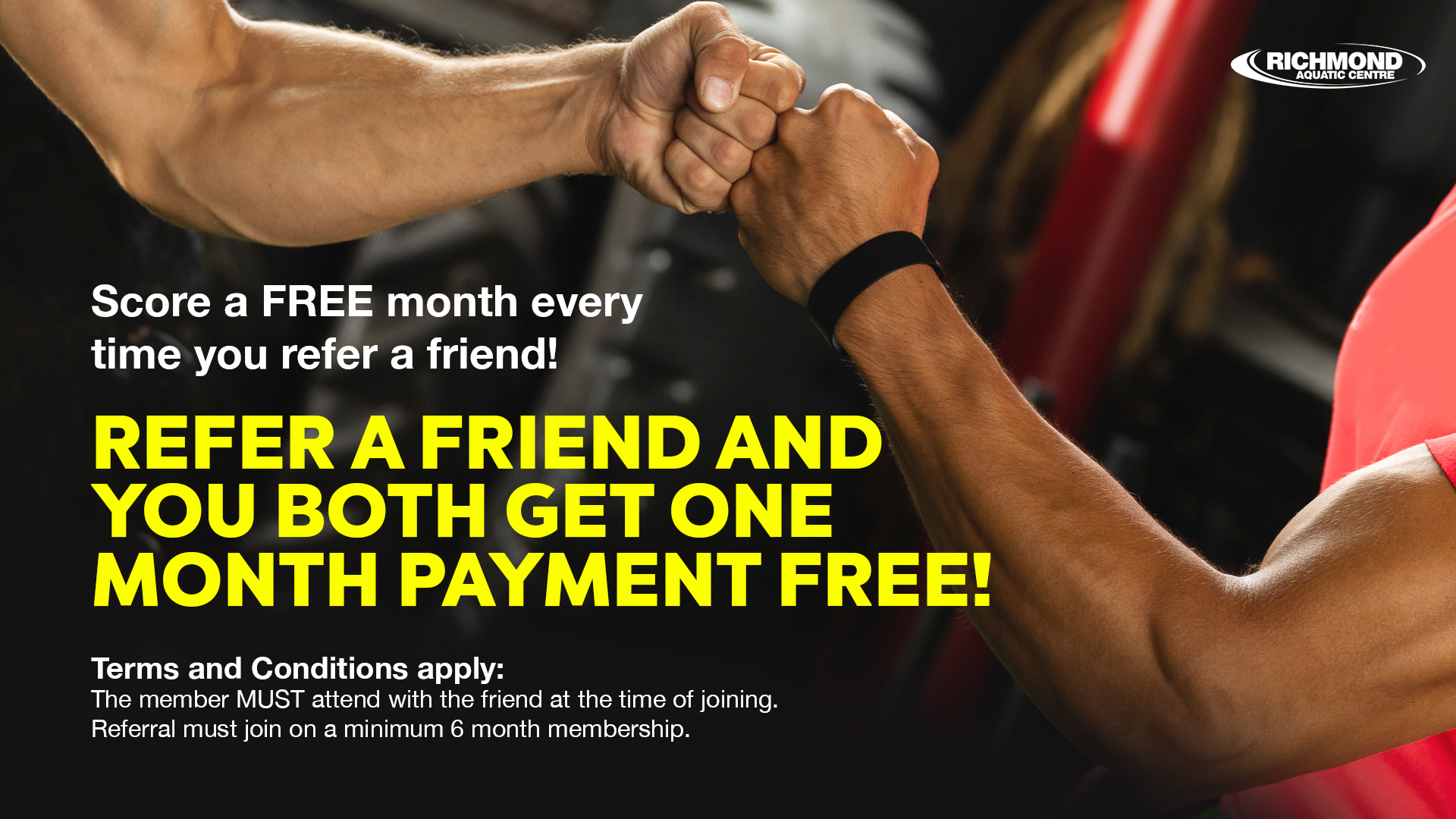 Refer a friend – Get one month free | Richmond Aquatic Centre